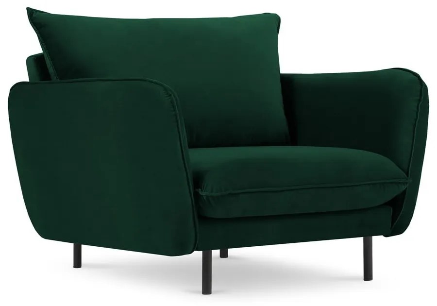 Tmavě zelené sametové křeslo Vienna - II. jakost – Cosmopolitan Design