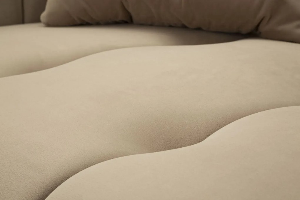 Dvoumístná pohovka Alma 155 cm taupe/zlatá