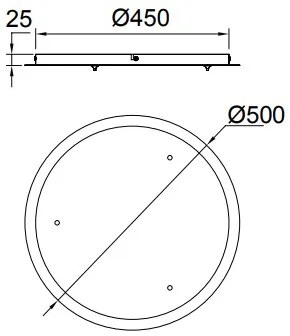 Mantra Elsa, bílá stropní rozeta pro tři závěsy, průměr 50cm
