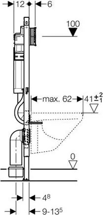 Geberit Duofix Speciál 111.355.00.5 komplet do bytových jader se závěsným WC Creavit FREE FE322 Rim-Off + bidet 2v1