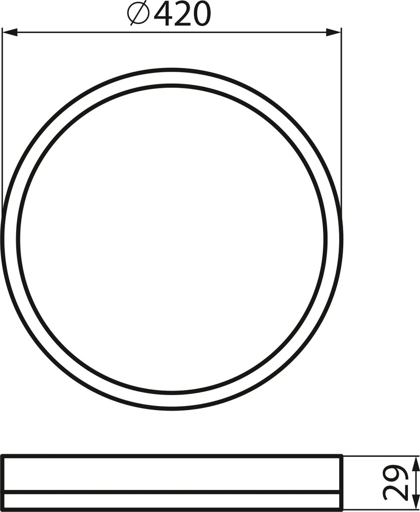 KANLUX KANLUX, AZPO stropní LED svítilna, průměr 420mm, 22W, 3000/4000/6000K, IP54, bílá, 31516