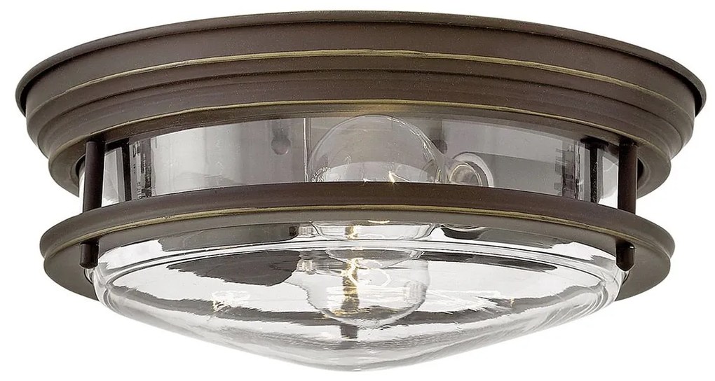 Stropní svítidlo do retro koupelny Elstead HADRIAN/bronz/čiré sklo/2x E27
