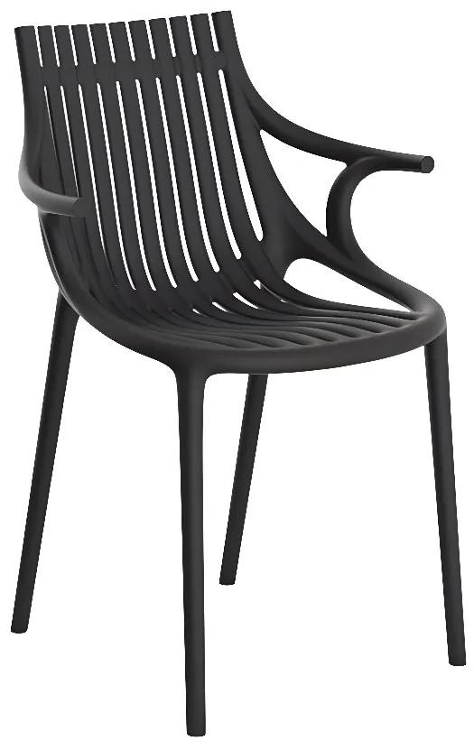 OnaDnes -20% VONDOM Černá plastová zahradní židle IBIZA s područkami