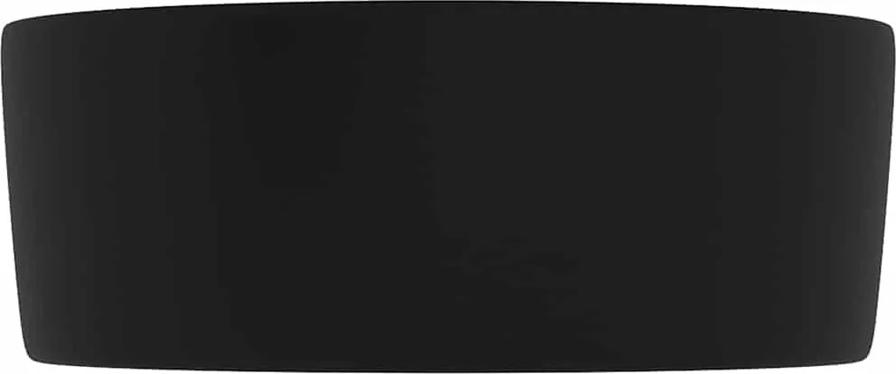 Luxusní umyvadlo kulaté matné černé 40 x 15 cm keramické 147019