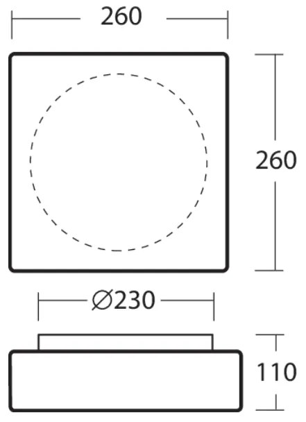 Osmont 41270 Lina 2, stropní/nástěnné svítidlo, 2x60W E27, opálové sklo, 26x26cm