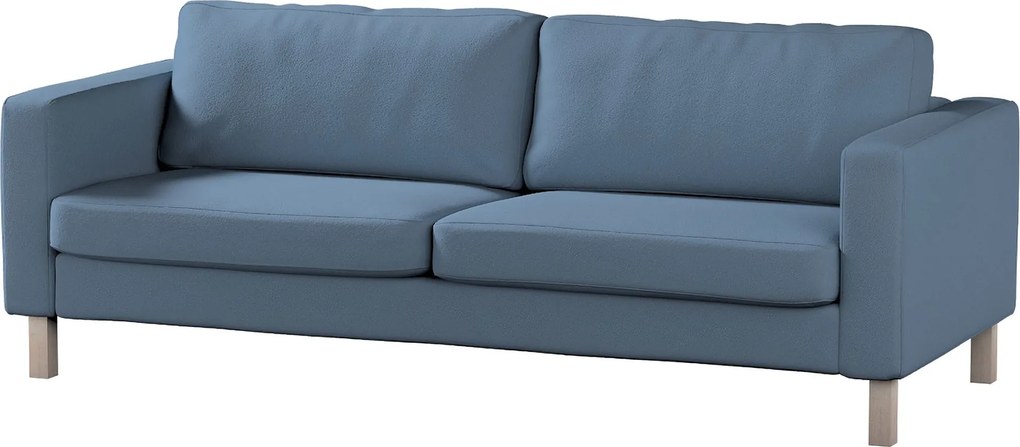 Potah na pohovku IKEA Karlstad, 3-místná, rozkládací barva modrá látka pletený vzor