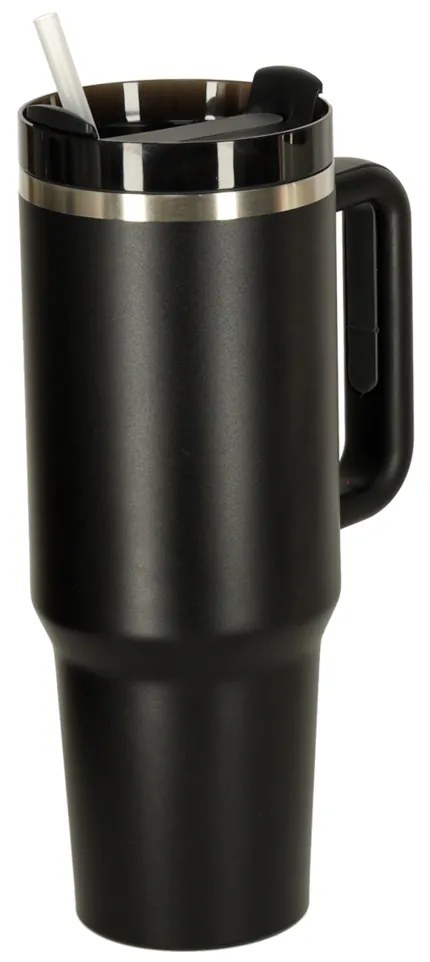 Creative Corner Termohrnek s brčkem a uchem termoska 1200ml černý