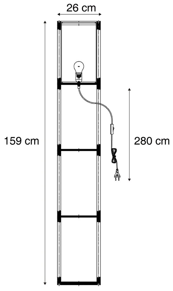 Moderní stojací lampa dřevěná s béžovým stínidlem - Stojan