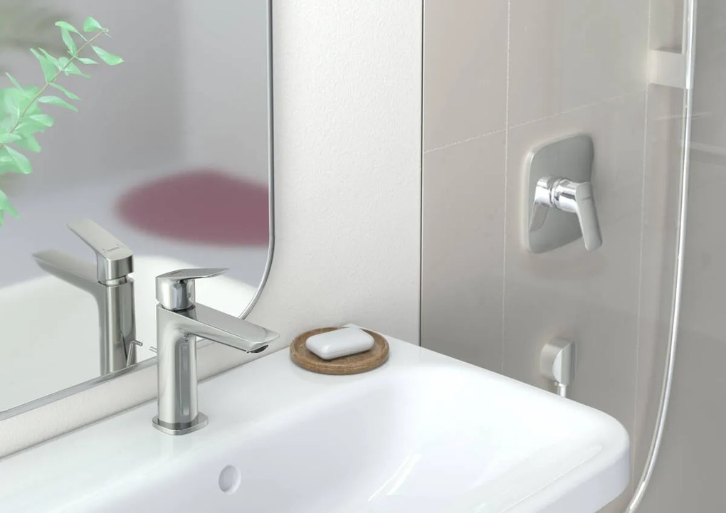 Hansgrohe Logis - Páková umyvadlová baterie 110 Fine s odtokovou soupravou s táhlem, chrom 71251000