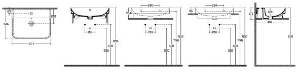 Isvea - Umyvadlo na desku SOTT AQUA 57x44 cm keramika/bílá