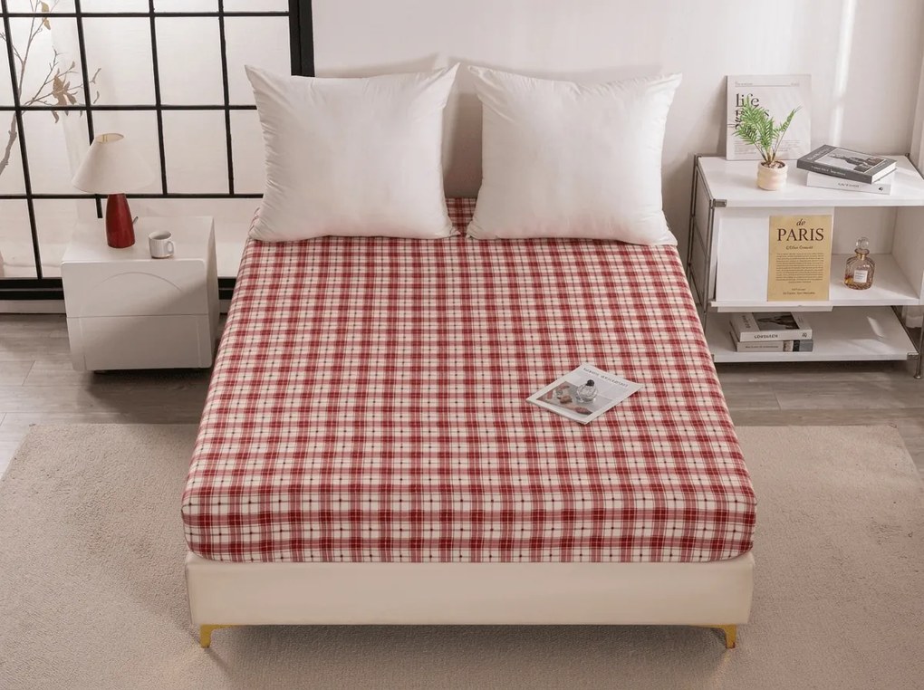 Prostěradlo z mikrovlákna TARTAN HEART barevné 180x200 cm