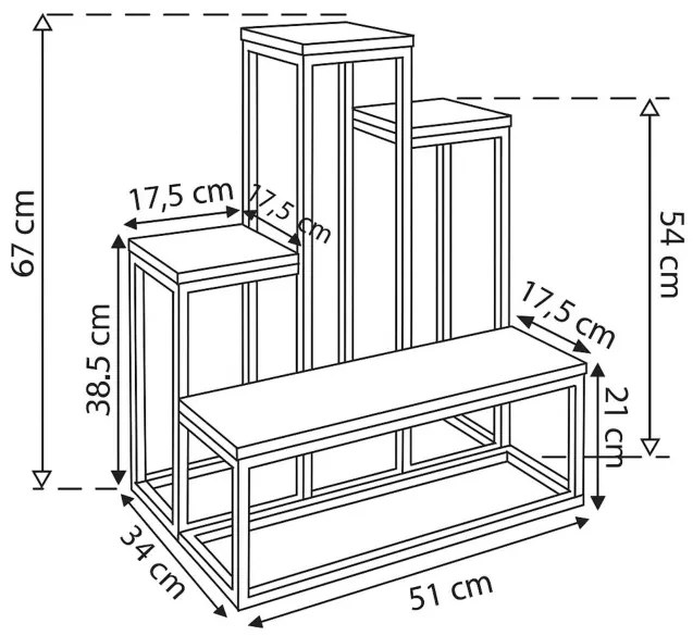 Stojan na květiny ANTIRES černý mramor