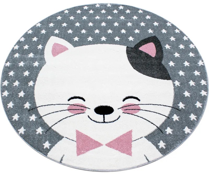 Dětský kusový koberec Kids 550 Pink | růžový Typ: kulatý 120 cm