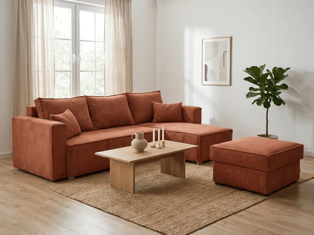 Taburet SMART COSARO XL s úložným prostorem 71x71 cm, terakotový