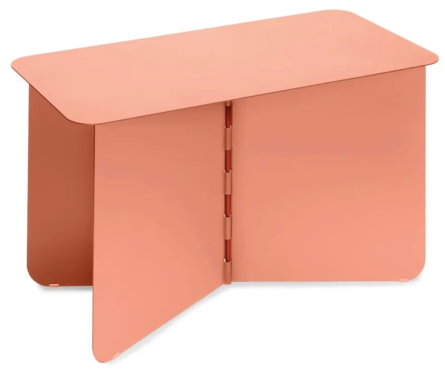 Růžový ocelový konferenční stolek Puik Hinge