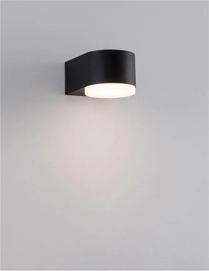 NV 9200201 Venkovní nástěnné svítidlo NUS černý hliník a akrylový difuzor LED 4W 3000K 100-240V 120st. IP54 světlo dolů - NOVA LUCE