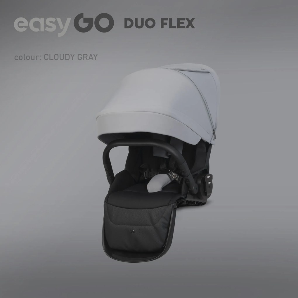 Sourozenecký kočárek EasyGo Duoflex Cloudy Gray 2 sportovní části