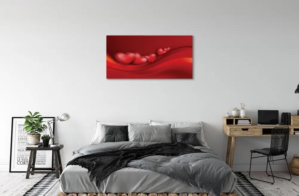 Obrazy na plátně Červené srdce pozadí 100x50 cm