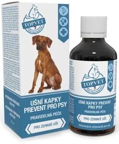 Ušní kapky Prevent pro psy TOPVET 50ml