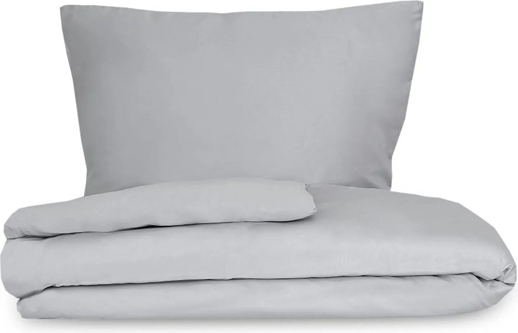 Saténové povlečení LUXURY COLLECTION světle šedé - 1x 220/200, 2x 70/90cm