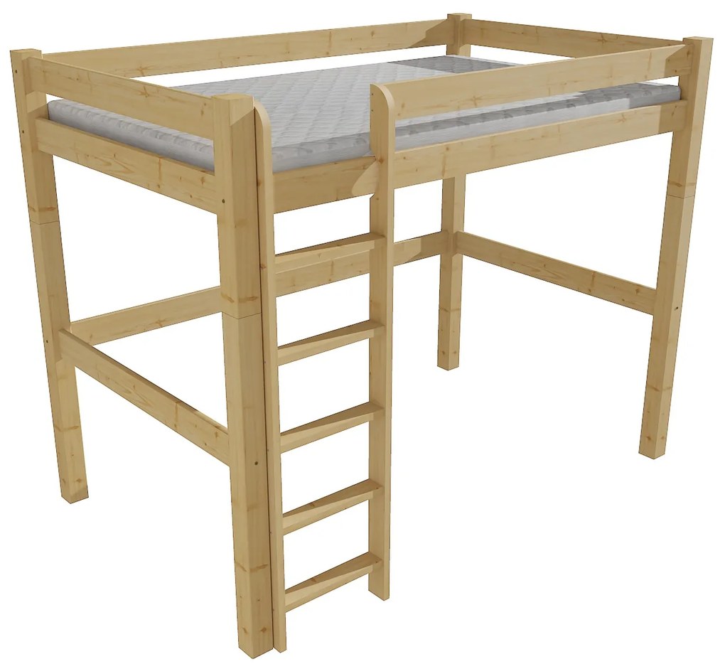 Vomaks Patrová zvýšená postel 8X8 04C Rozměr: 120 x 200 cm, Barva: surové dřevo