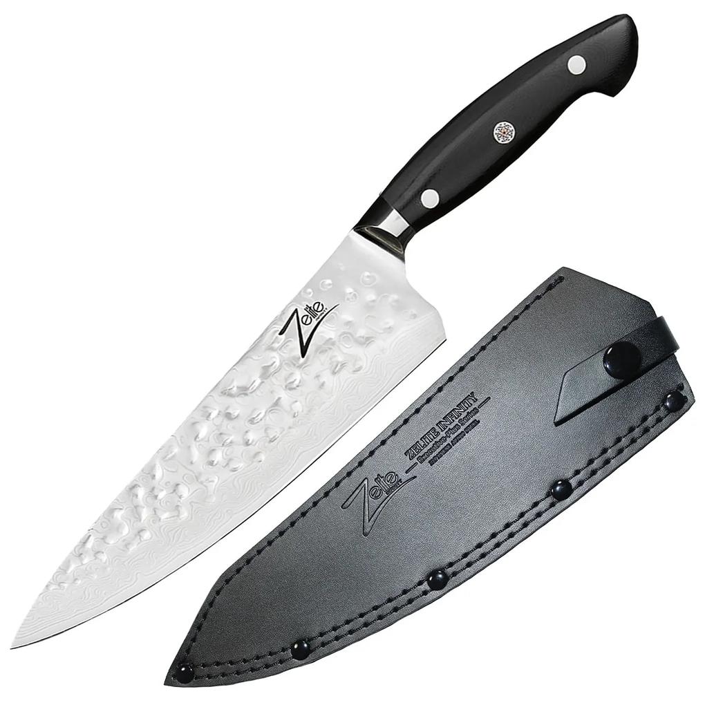 Executive-Plus, 8" prémiový kuchařský nůž, 61 HRC, damašková ocel