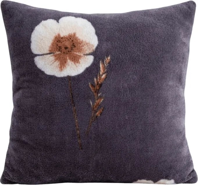 Oboustranný povlak na polštářek DUO SENSE ARVENA 45x45 cm mikroplyš/flanel, tmavě šedý
