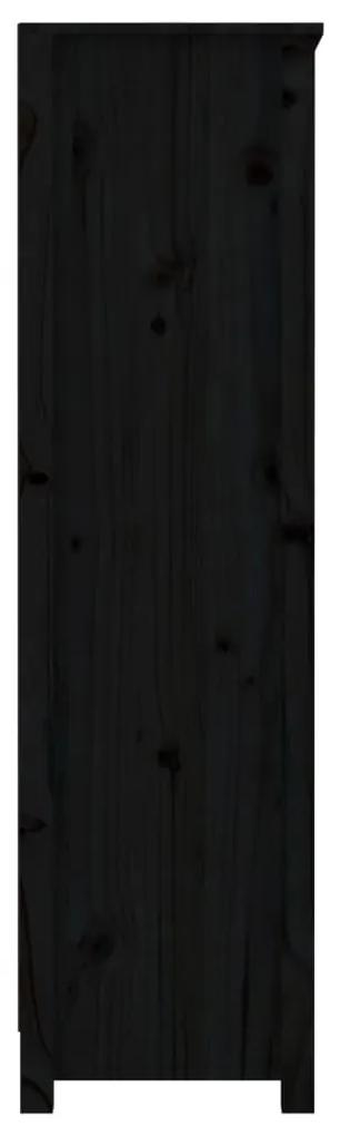 Knihovna černá 80x35x126 cm masivní borovice