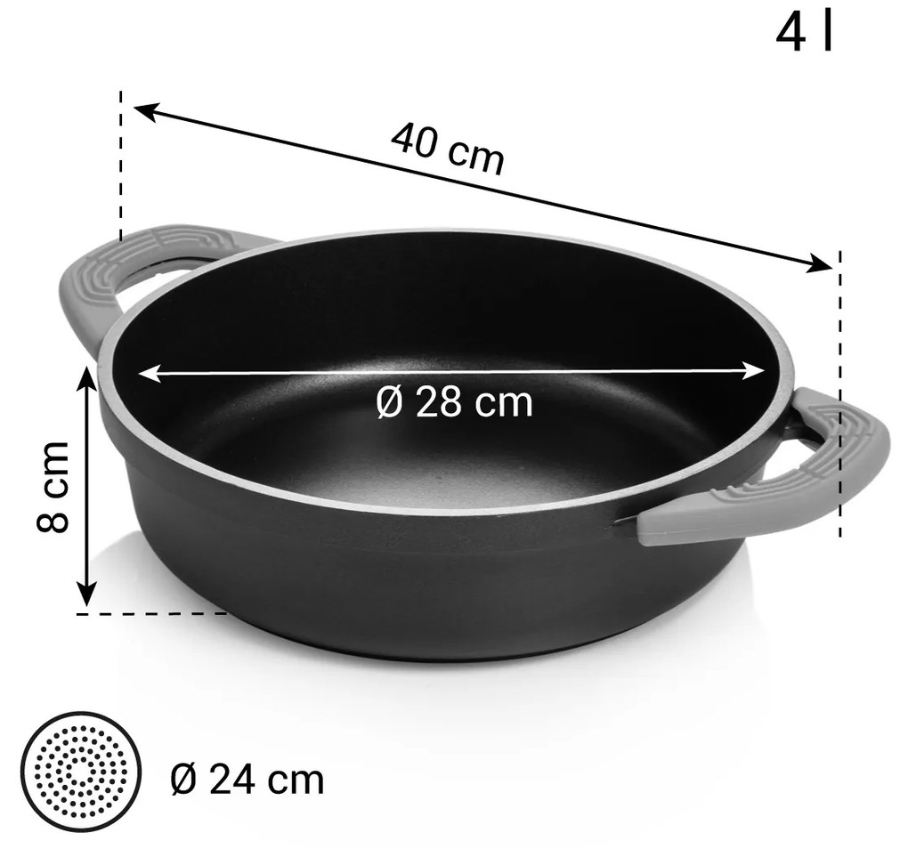 TESCOMA Pánev hluboká SmartCLICK ø 28 cm, 2 úchyty