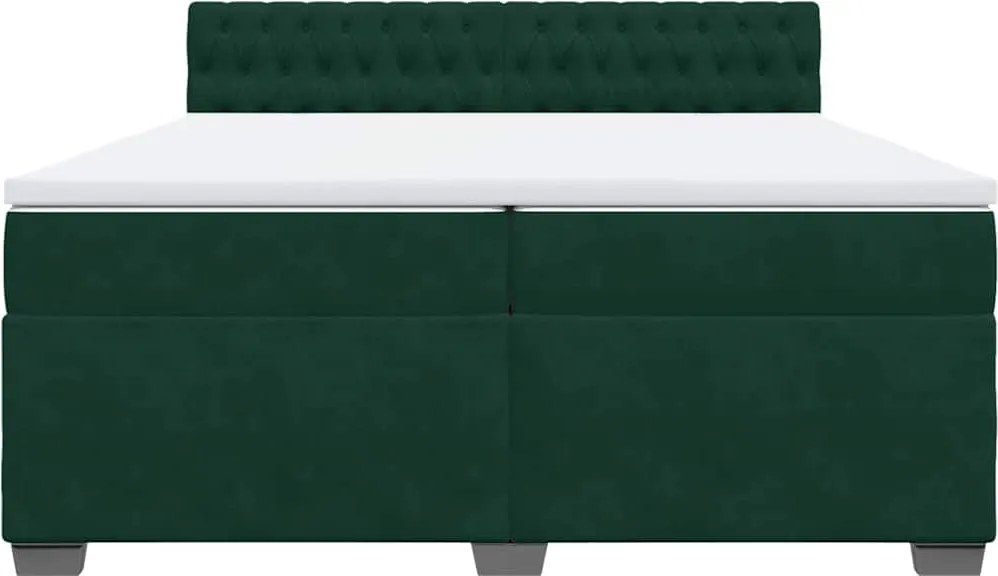 Box spring postel s matrací tmavě zelená 200x200 cm samet 3286411