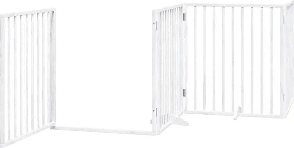 Zábrana pro psy s dvířky skládací 12 panelů bílá 960 cm topol 3155568