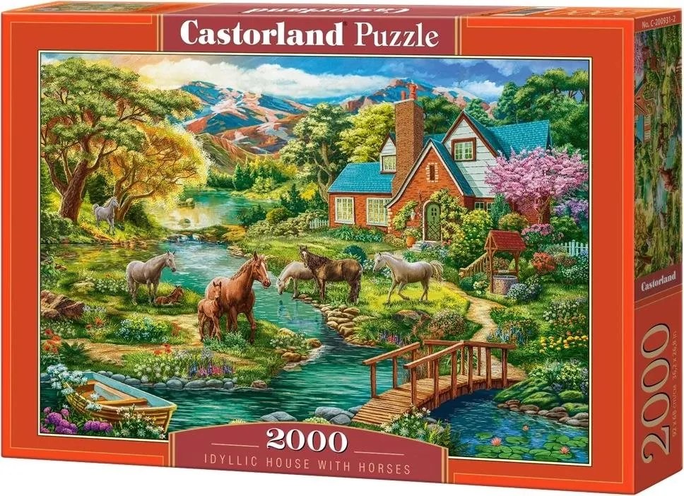 Castorland puzzle idylický dům s koňmi 2000 dílků