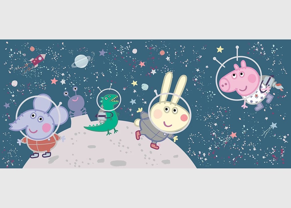Dětská vliesová fototapeta na zed' Prasátko Peppa Vesmírné Dobrodružství | 170 x 75 cm | DFTDNH5523