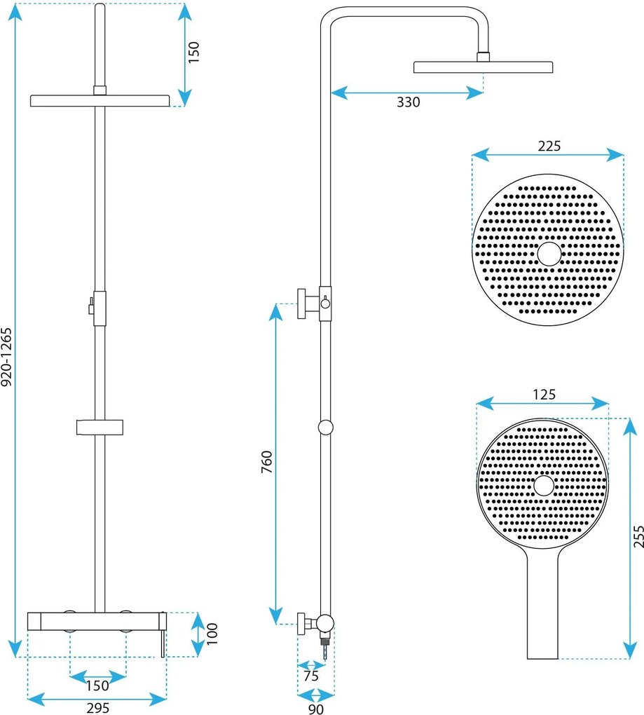 Rea, Sprchový set Rea Rivo Brush Nickel, REA-P9498