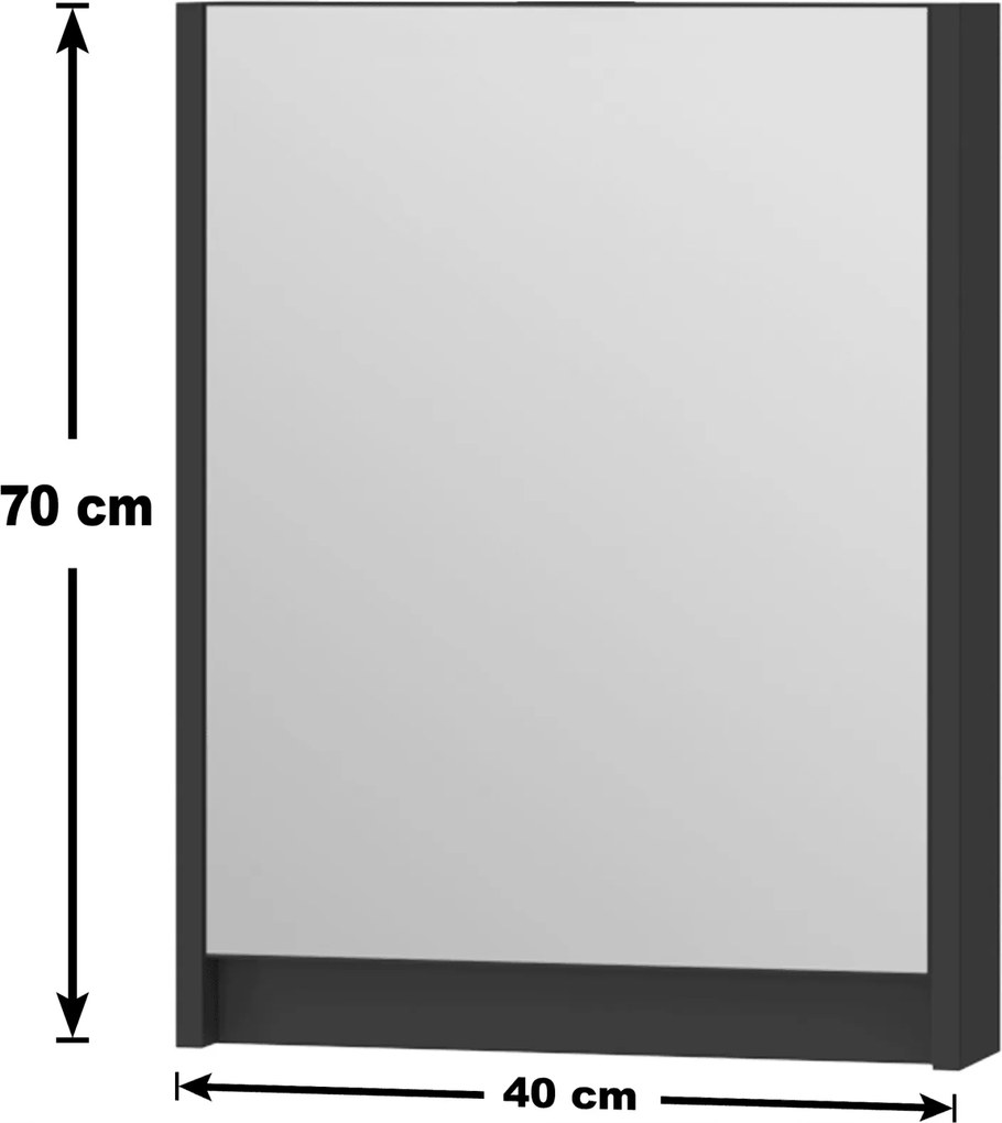 Koupelnová skříňka 40 se zrcadlem černá polomatná Omeble