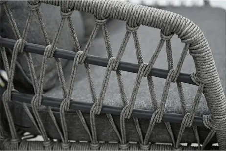 Zahradní set stůl 90x48 židle dvojkřeslo tmavě šedý antracitový ratan kov AZ-L1880 grey
