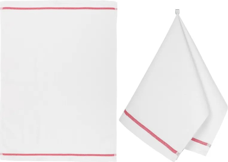 Bellatex Kuchyňská utěrka 1 ks Bílá,Červená 50x70 cm