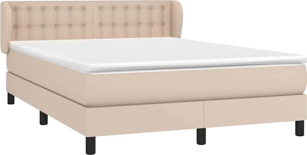 Box spring postel s matrací cappuccino 140x190 cm umělá kůže 3127312
