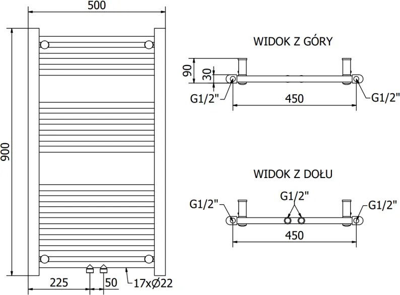 Mexen Mars, topné těleso 900x500 mm, 370 W, antracitová, W110-0900-500-00-66