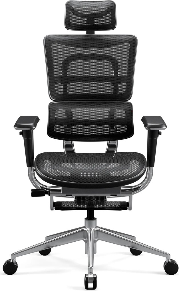 Ergonomická kancelářská židle s podnožkou Normal Size, černá: Diablo V-Master