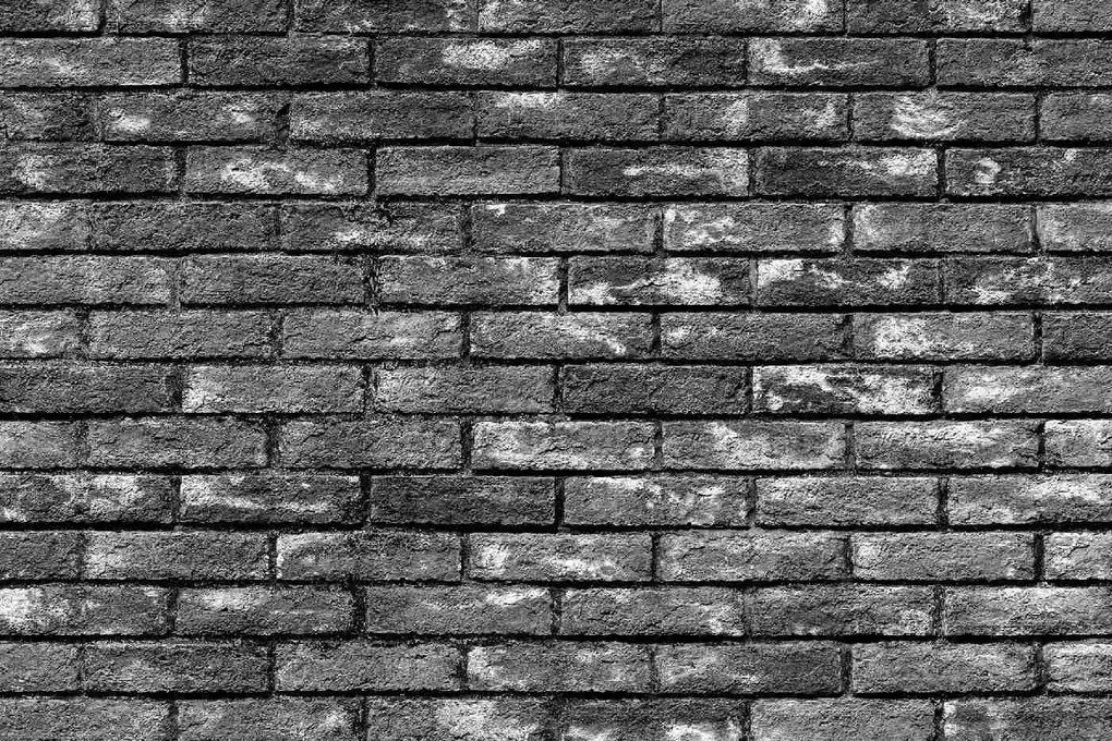 DIMEX | Samolepicí vliesová fototapeta na zeď Tmavě šedé cihly MA-5-2659 | 375 x 250 cm | bílá, černá