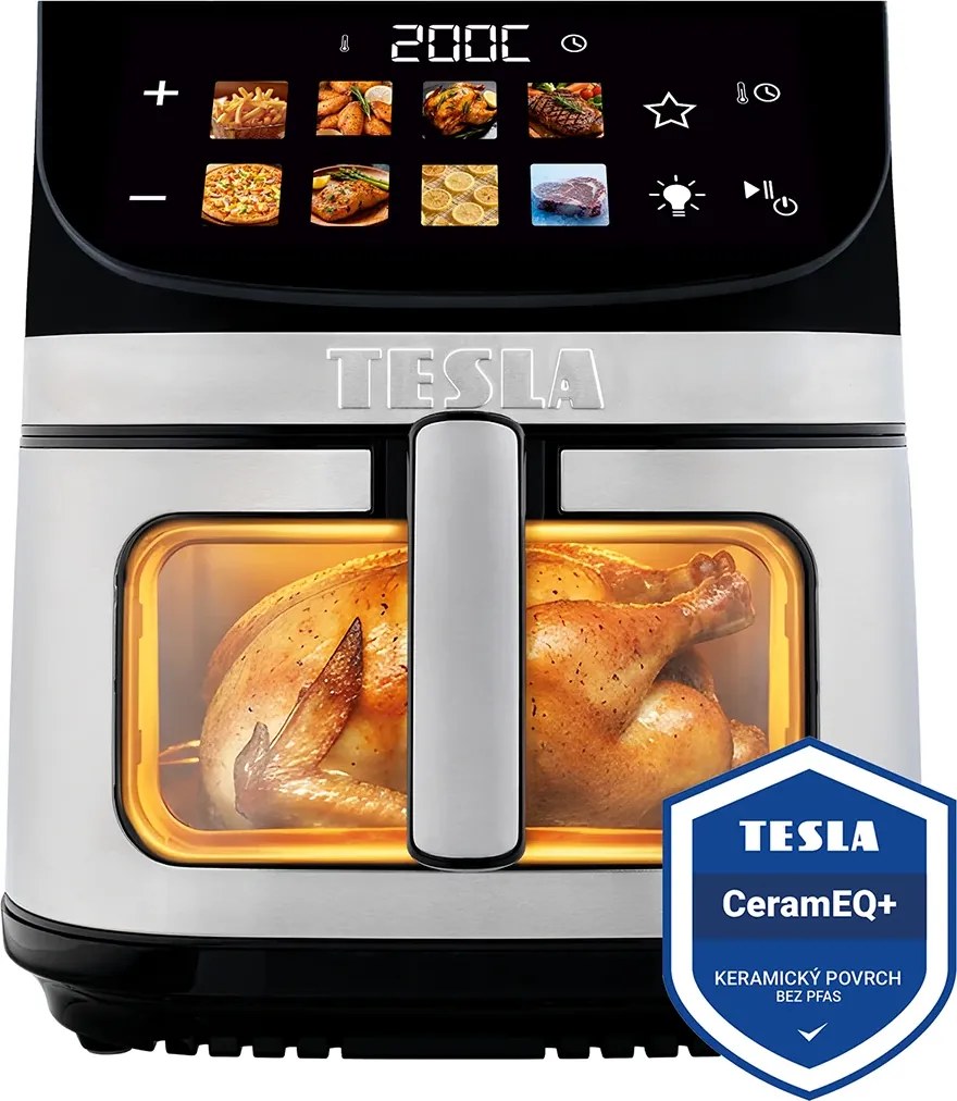 TESLA AirCook DualHeat QD73 XXL - multifunkční digitální horkovzdušná fritéza