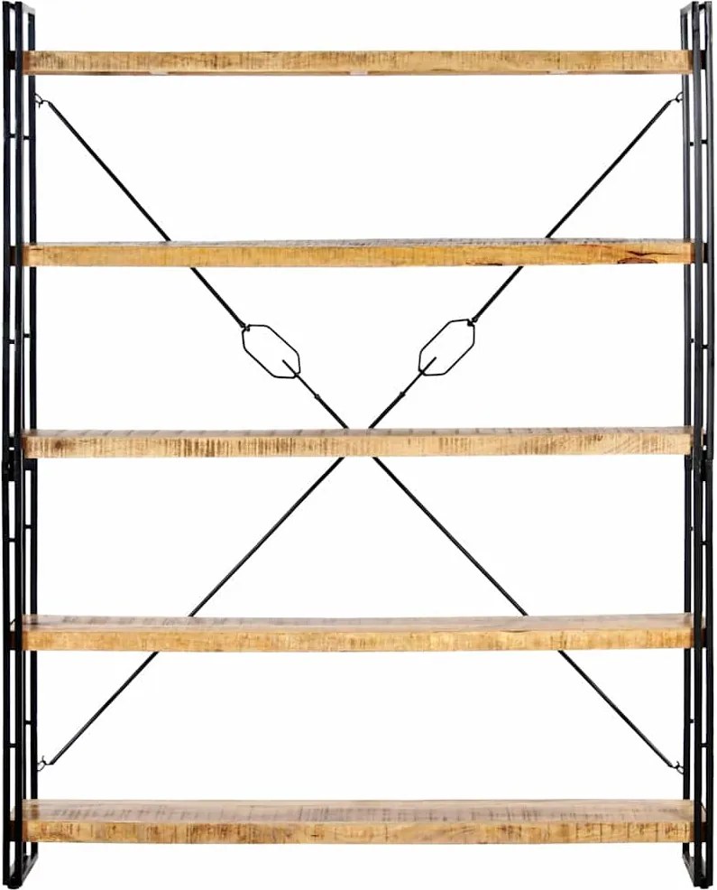 Knihovna s 5 policemi 140 x 30 x 180 cm masivní mangovník 286580