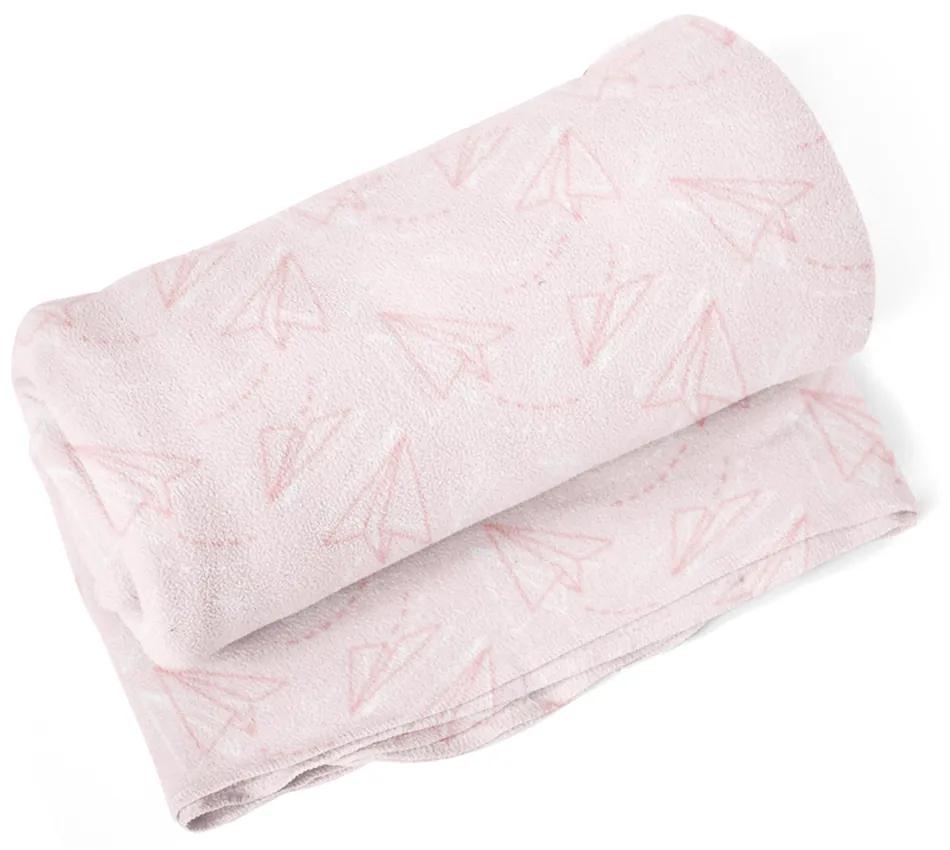 Sablio Deka Růžové papírové vlaštovky - 150x120 cm