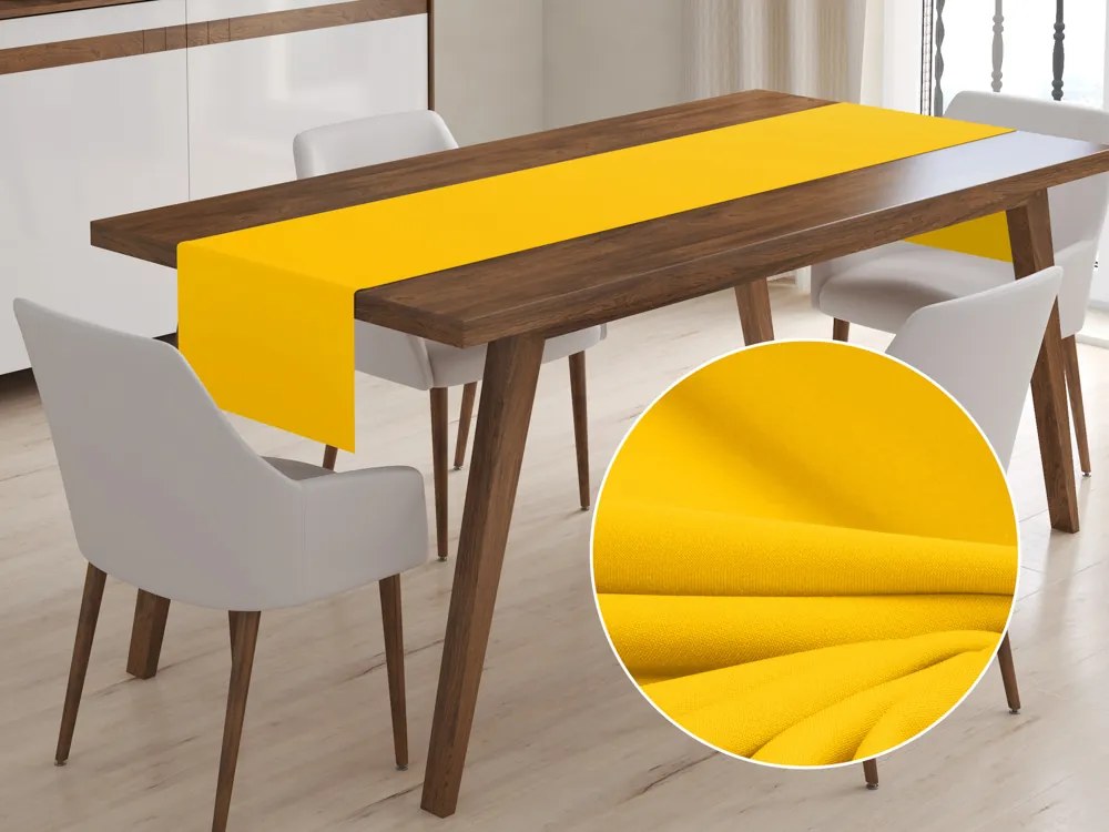 Biante Dekorační běhoun na stůl Rongo RG-029 Sytě žlutý 20x180 cm