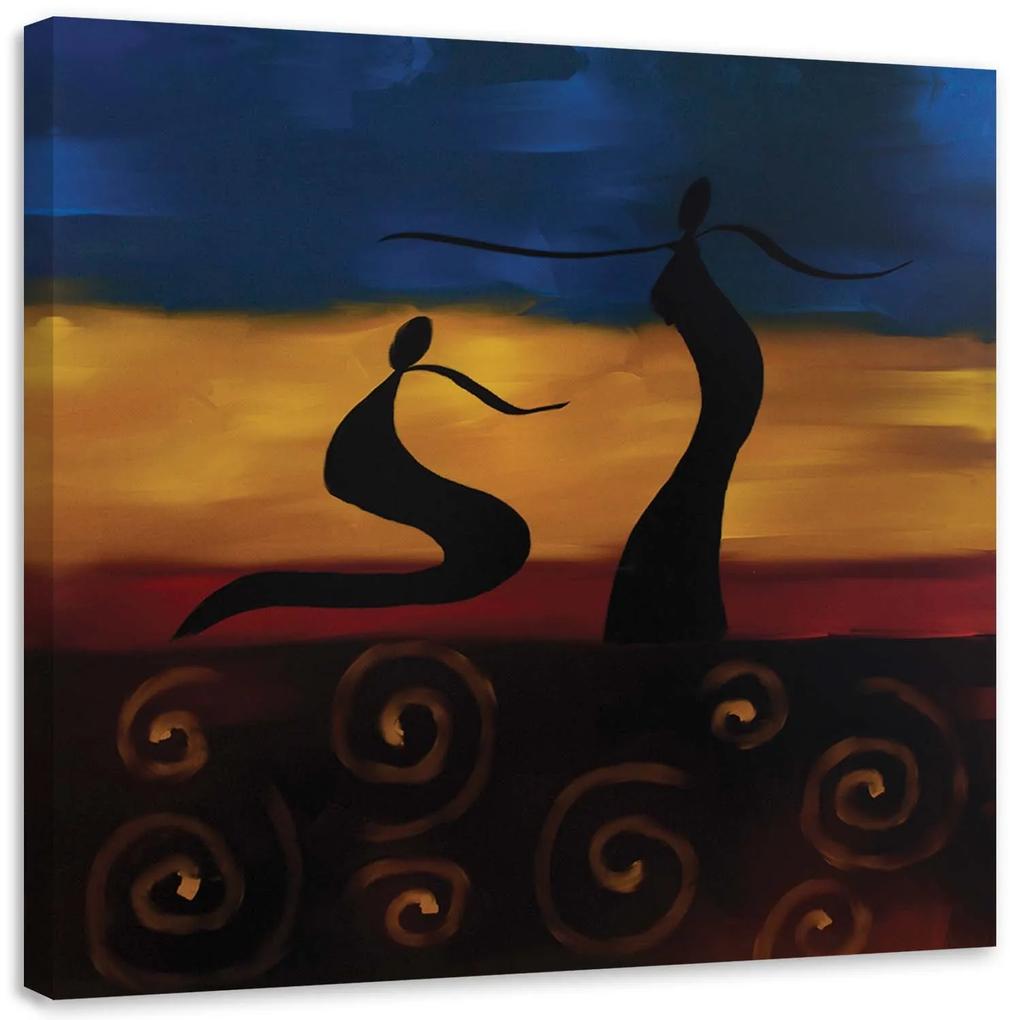Gario Obraz na plátně Dva hieroglyfy na barevném pozadí Rozměry: 30 x 30 cm