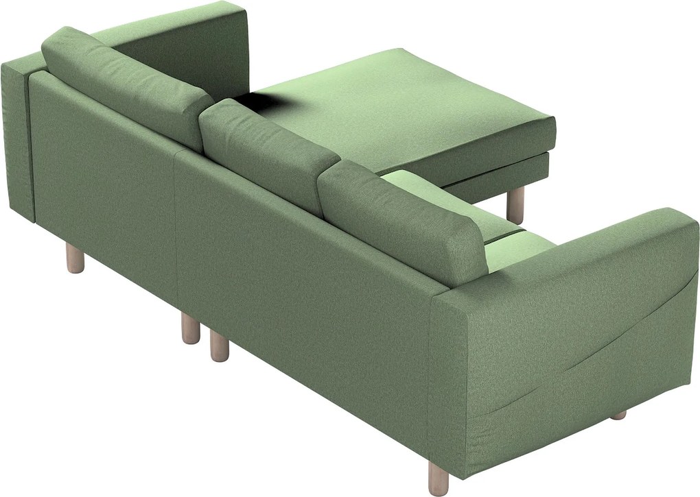 Potah na pohovku IKEA Norsborg 3-místná se šezlongem barva zelená látka pletený vzor