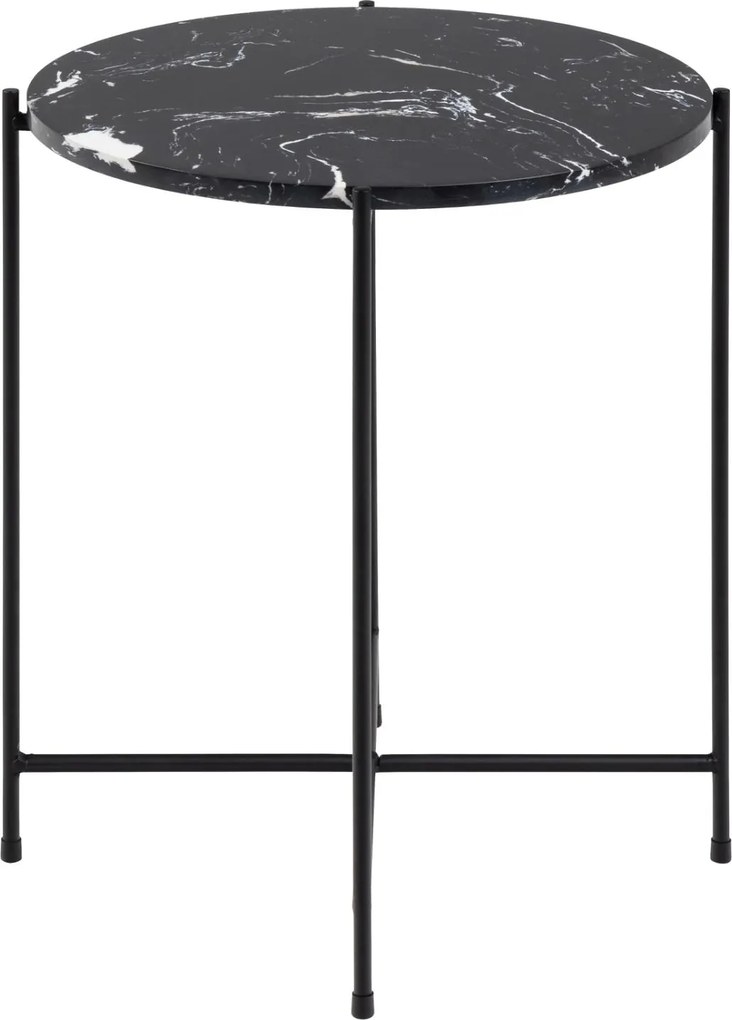 ACTONA Kulatý odkládací stolek AVILA černý ⌀42 cm