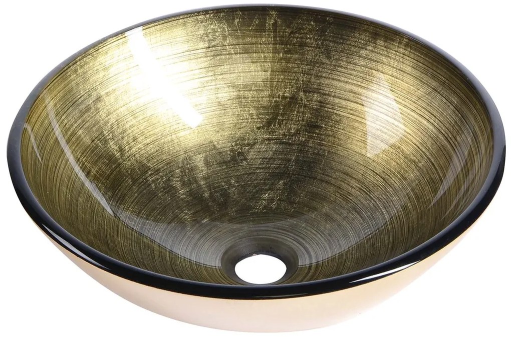 SAPHO - FIANNA skleněné umyvadlo průměr 42 cm, bronz 2501-21