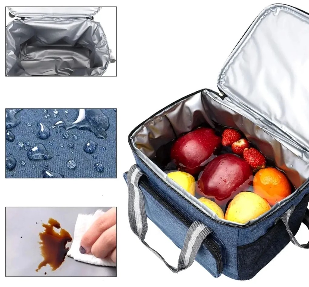 Camerazar Termoizolační taška na oběd LUNCH BOX, nepromokavá tkanina Oxford a EVA, 23 x 32 x 19 cm